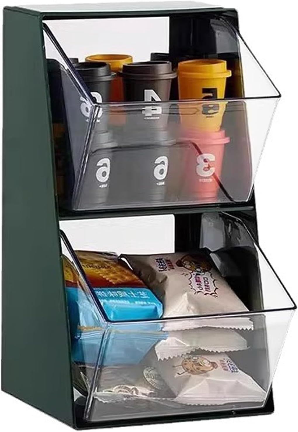 FDTBYHVYT Acrylic Tea Bag Organizer Storage with 2 Transparent Drawers ...