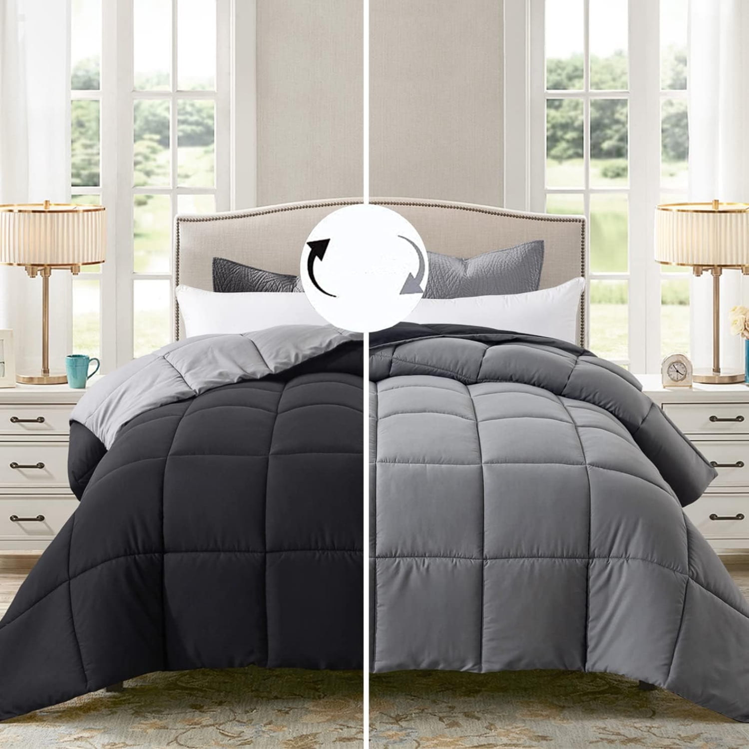 FDTBYHVYT ® All-Season Reversible Down Alternative Quilted Comforter ...
