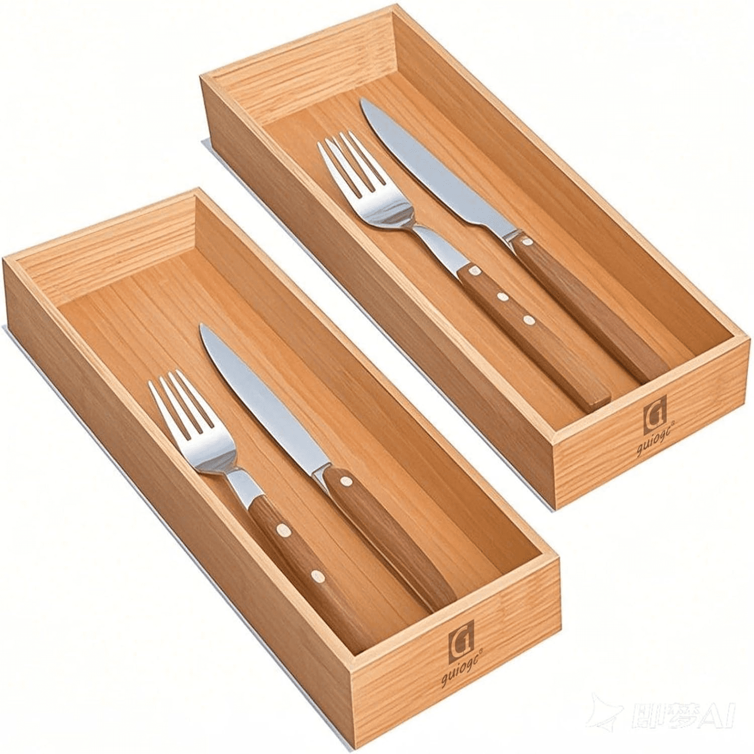 FDTBYHVYT Bamboo Drawer Organizer Stackable Utensil Organizer for ...