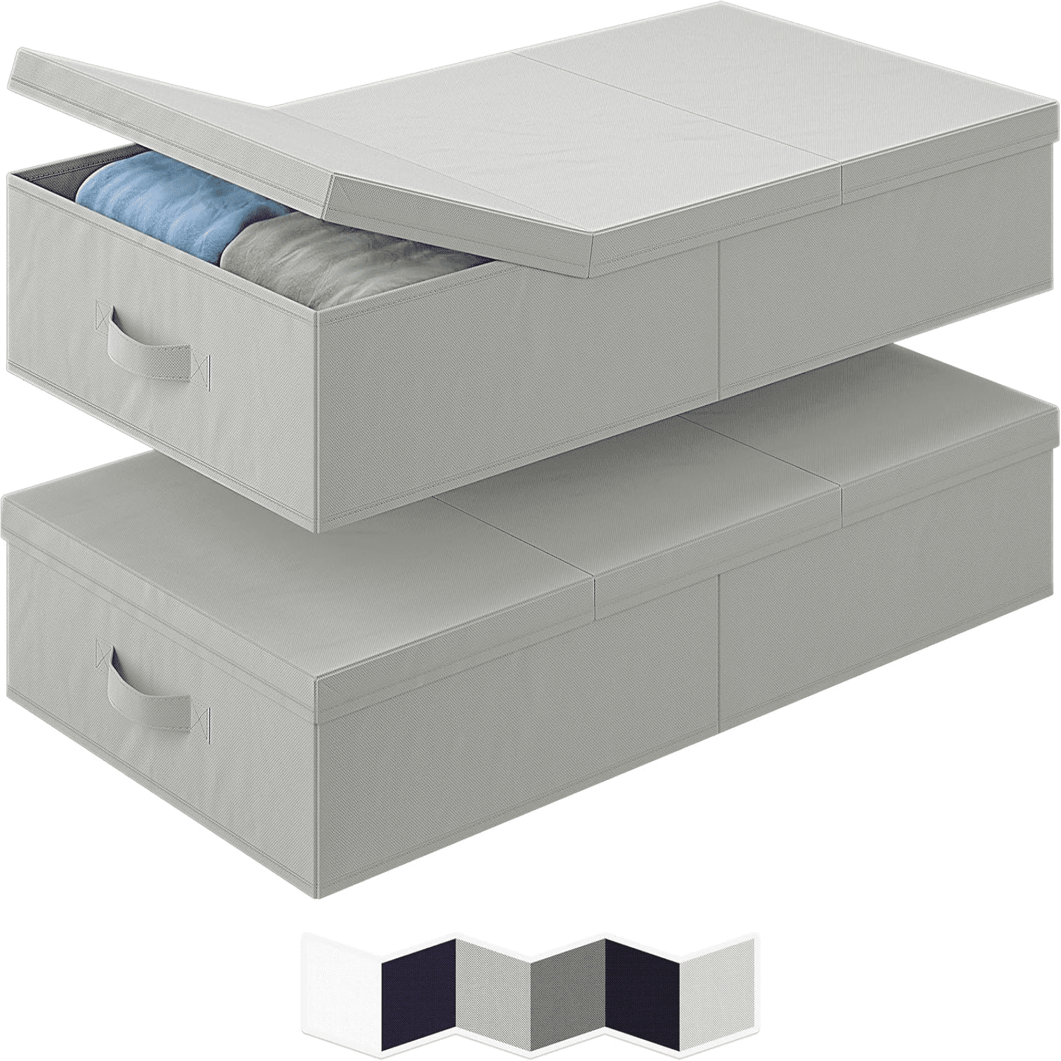 FDTBYHVYT Under Bed Storage Bins With Lids [] Long Flat Stackable ...