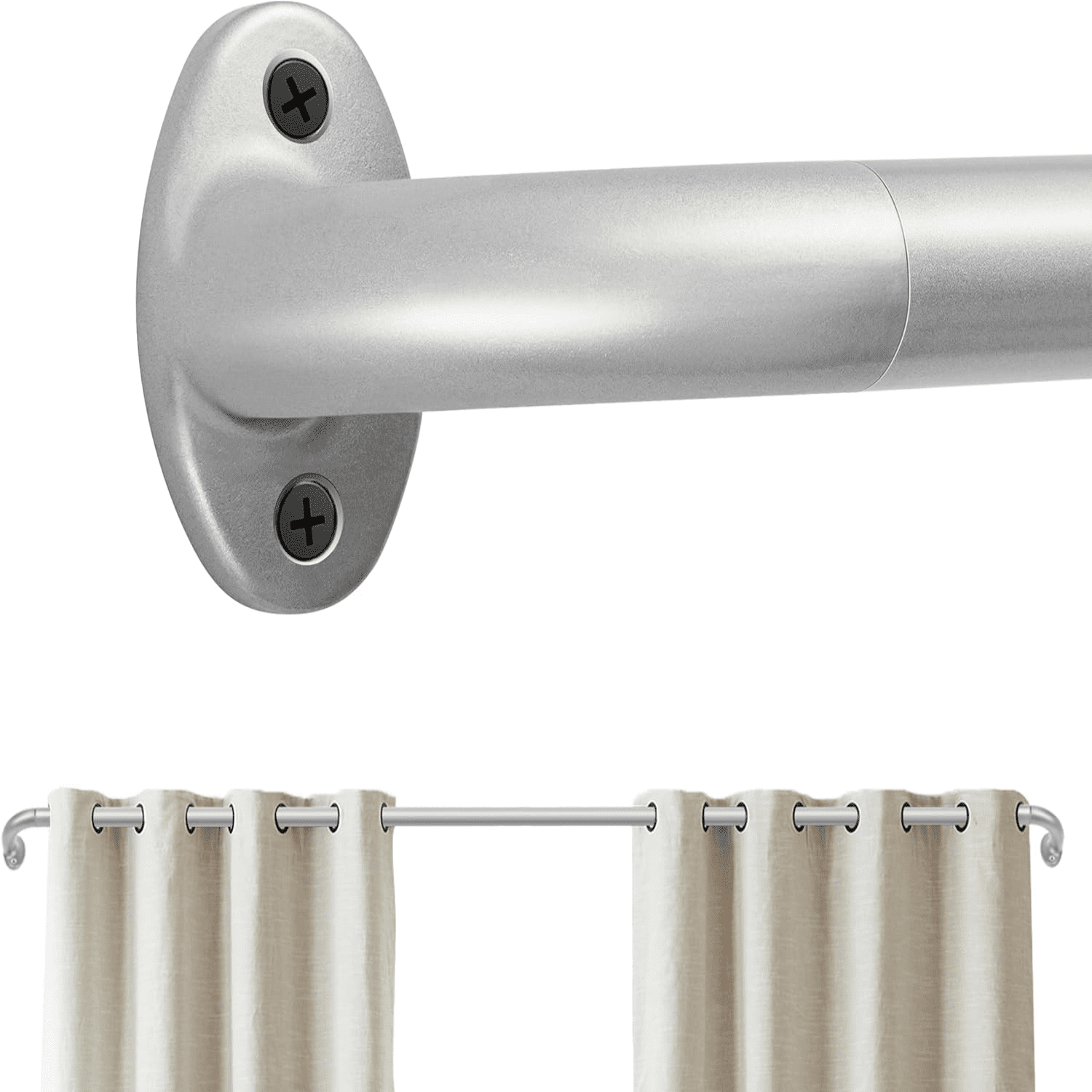 FDTBYHVYT Black Curtain Rod For Windows Blackout Adjustable Wrap Around ...