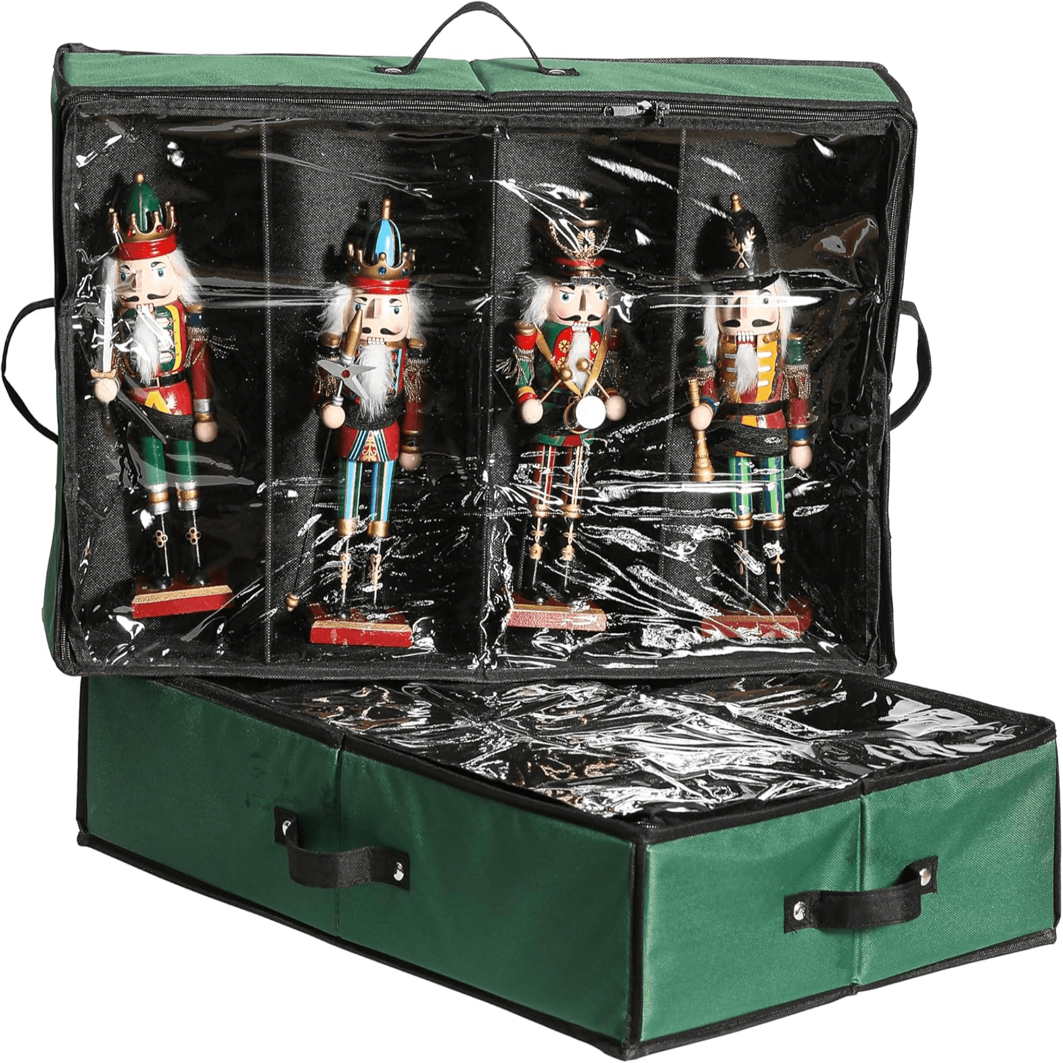 Hltser Christmas Figures Storage 2 Pack Holds 4 Nutcracker Figurines up ...
