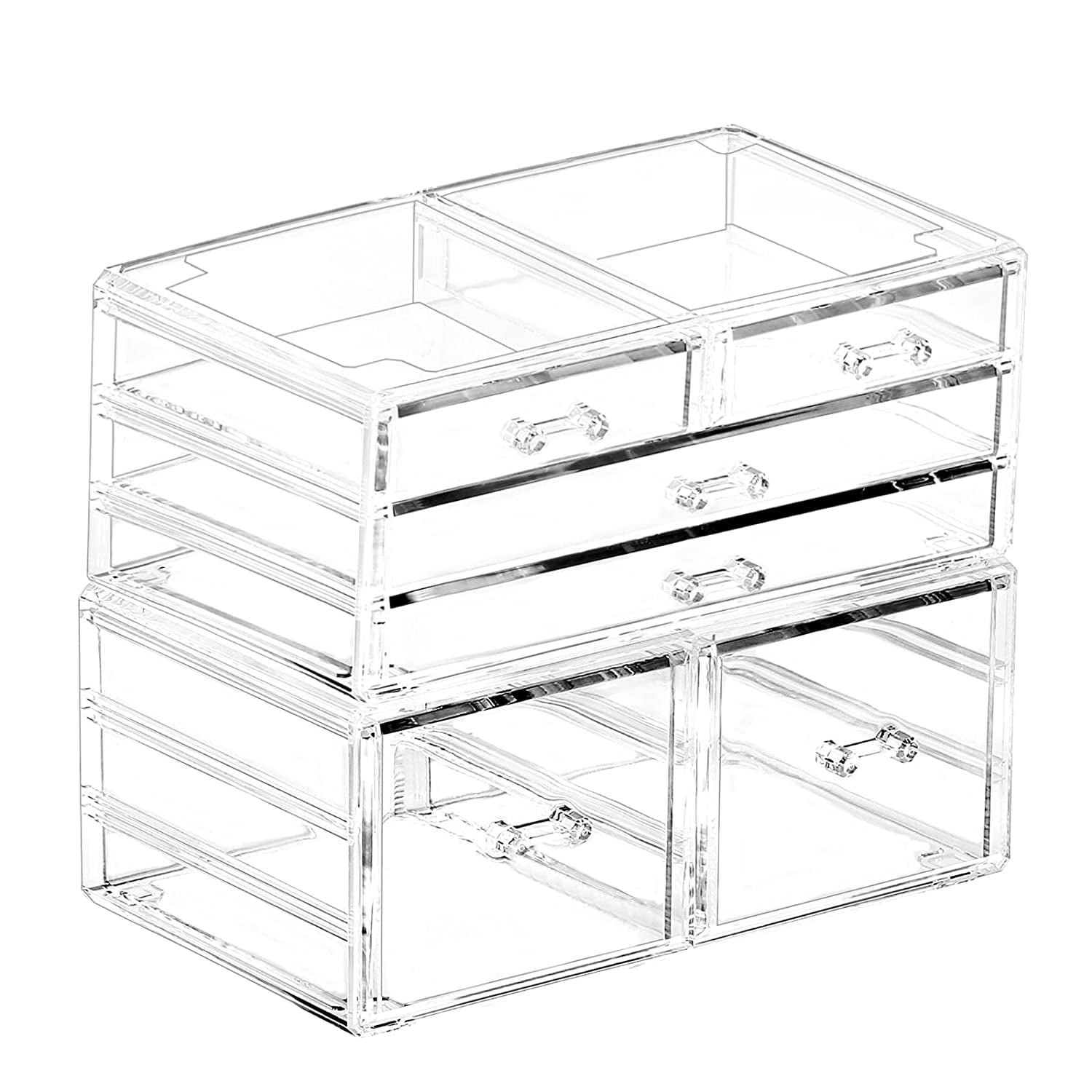 FDTBYHVYT Clear Stacking Make Up Organizers and Storage With 8 Drawers ...