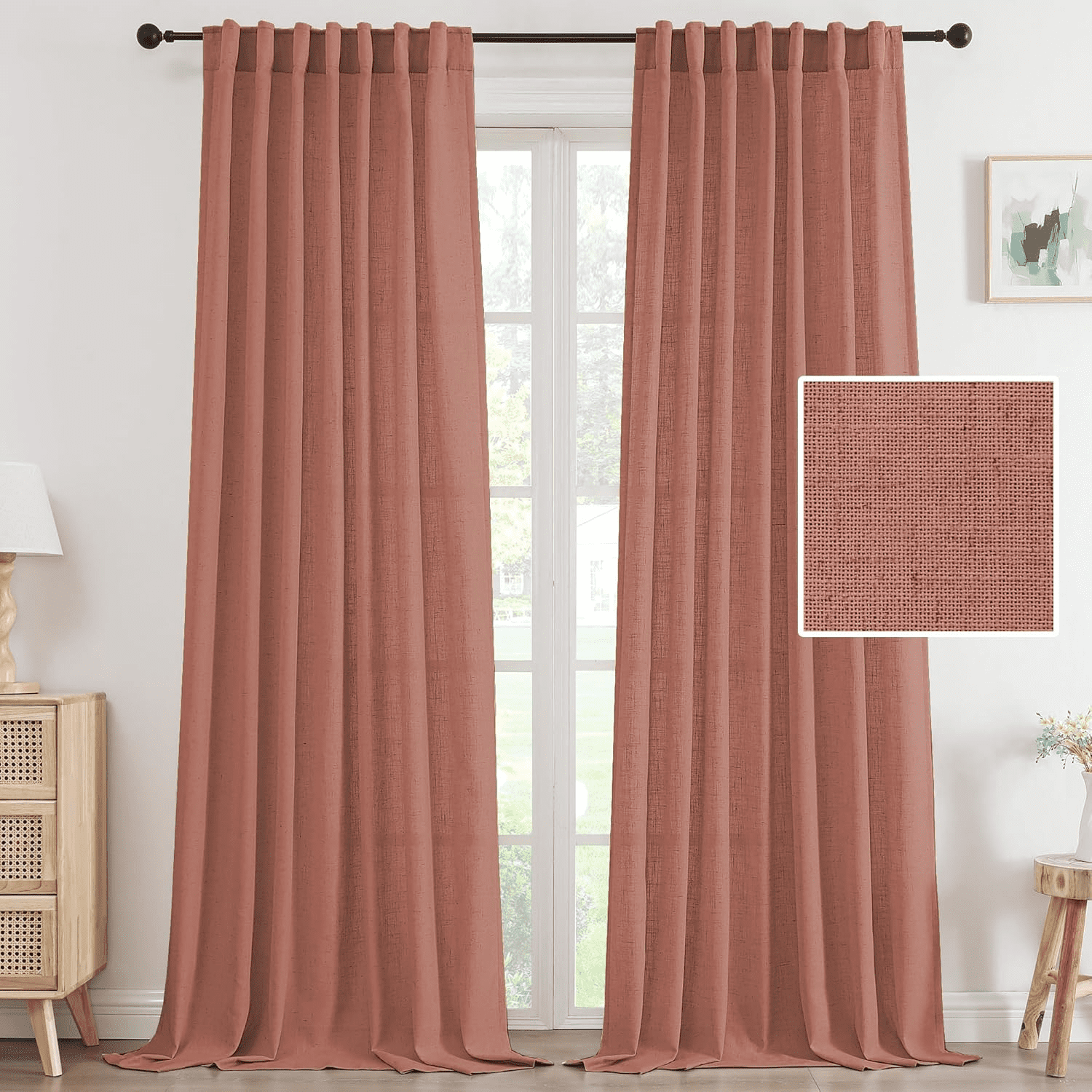 FDTBYHVYT DXQPIOA Curtain for Bedroom/Living Room Back Tab Loop Pocket ...