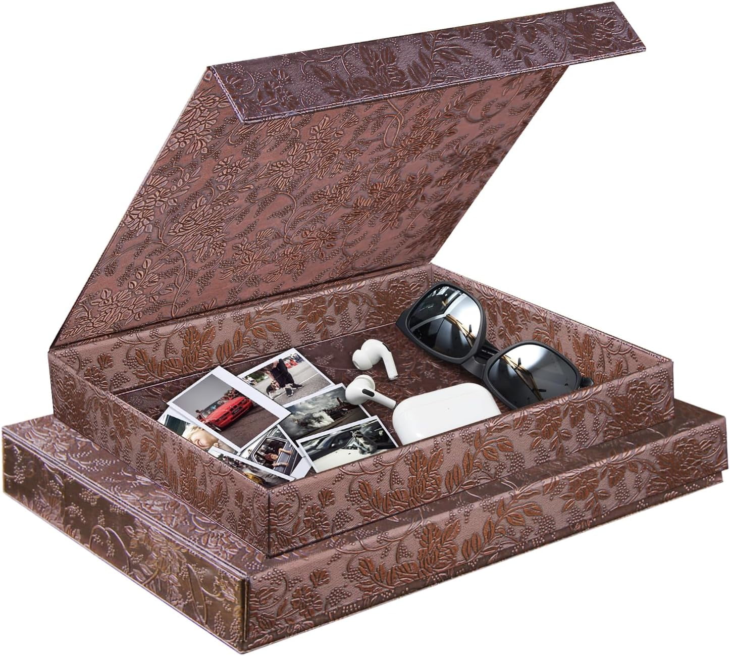 FDTBYHVYT Decorative Storage boxes with Lids () Leather Organizers for ...