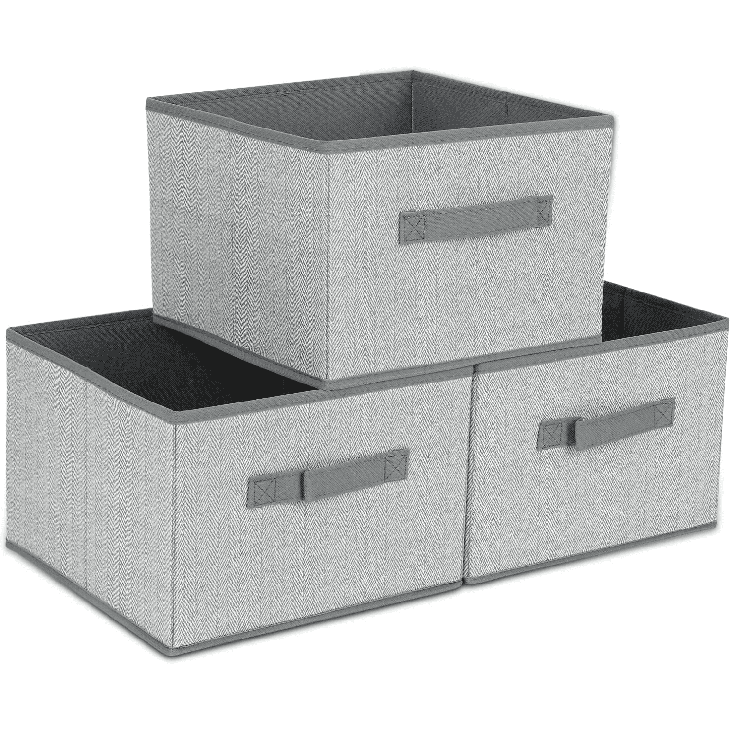 FDTBYHVYT Fabric Bins [3-Pack] Foldable Cube Baskets Storage Boxes for ...