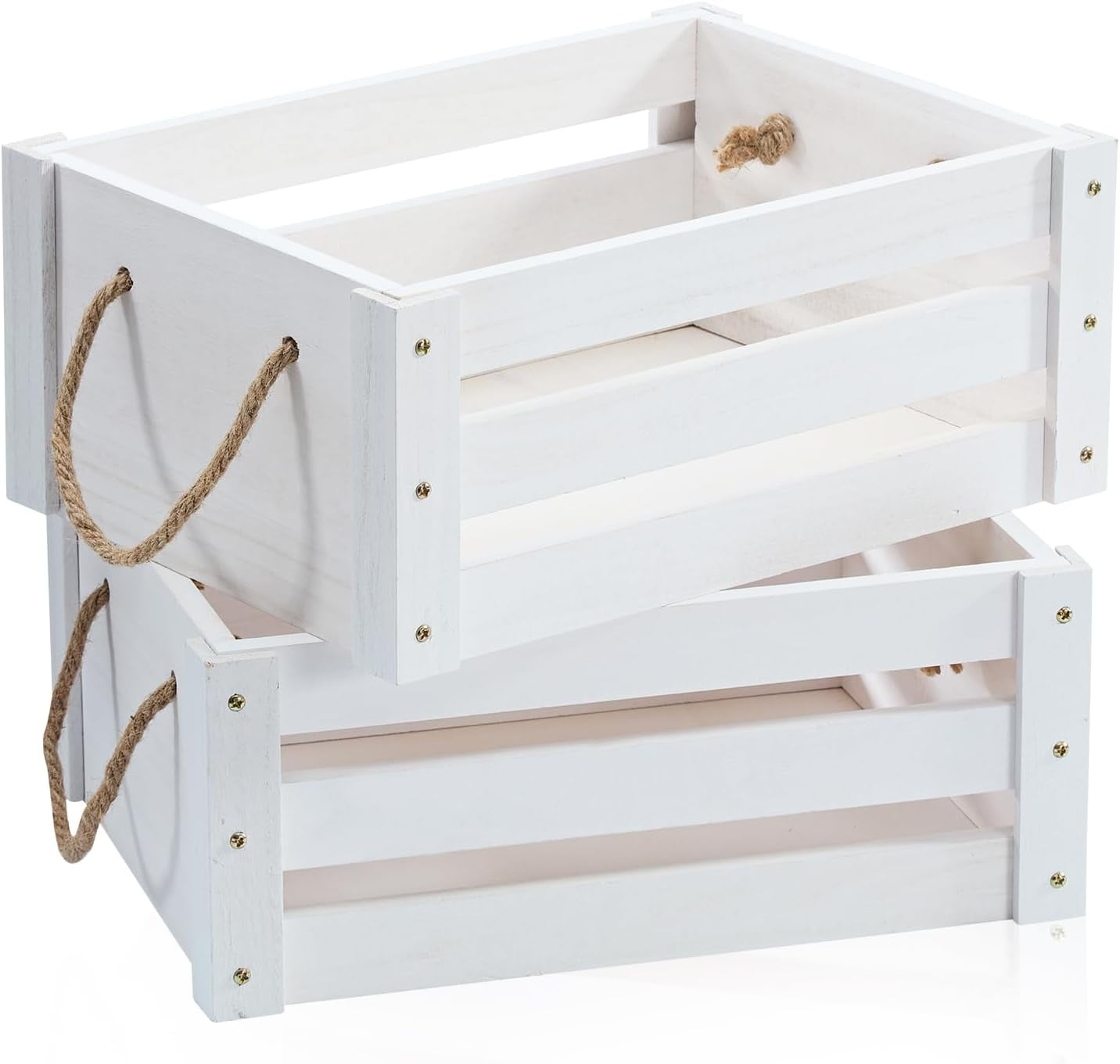 FDTBYHVYT Farmhouse Crates for Storage and Display - Durable Wooden ...
