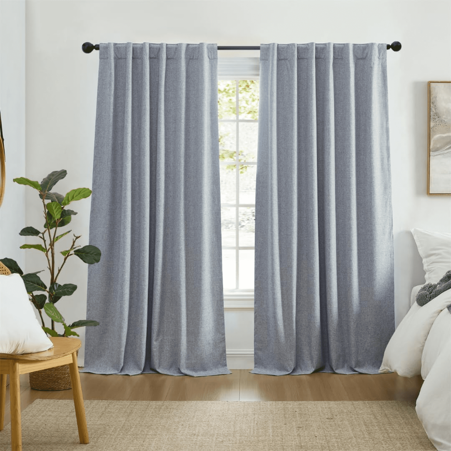 FDTBYHVYT Fashions 100% -Blackout Energy Efficient Solid Texture Window ...