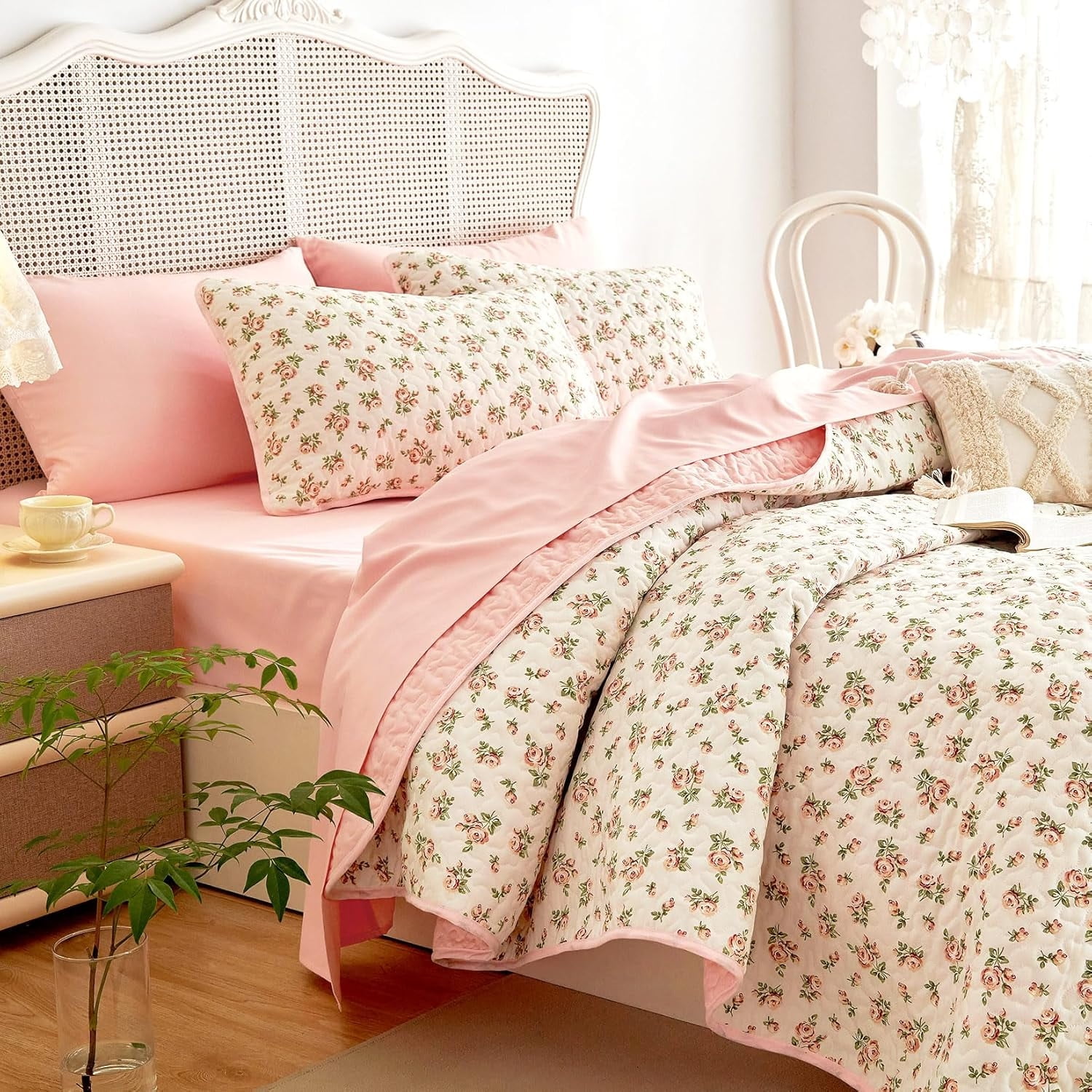 vbfgybxny - Floral Quilt Set Coquette Cottagecore Shabby Chic Flower ...