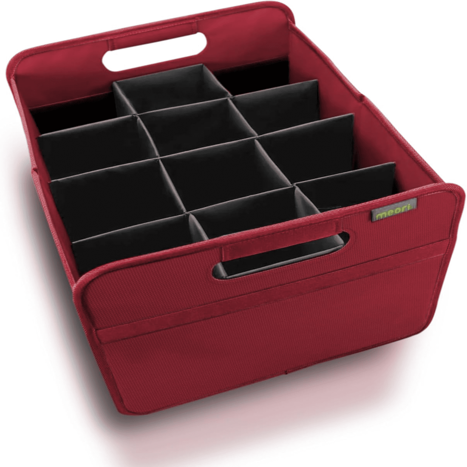 FDTBYHVYT Foldable 4 Bottle Wine Tote Lava Black Organize Crate Glass ...