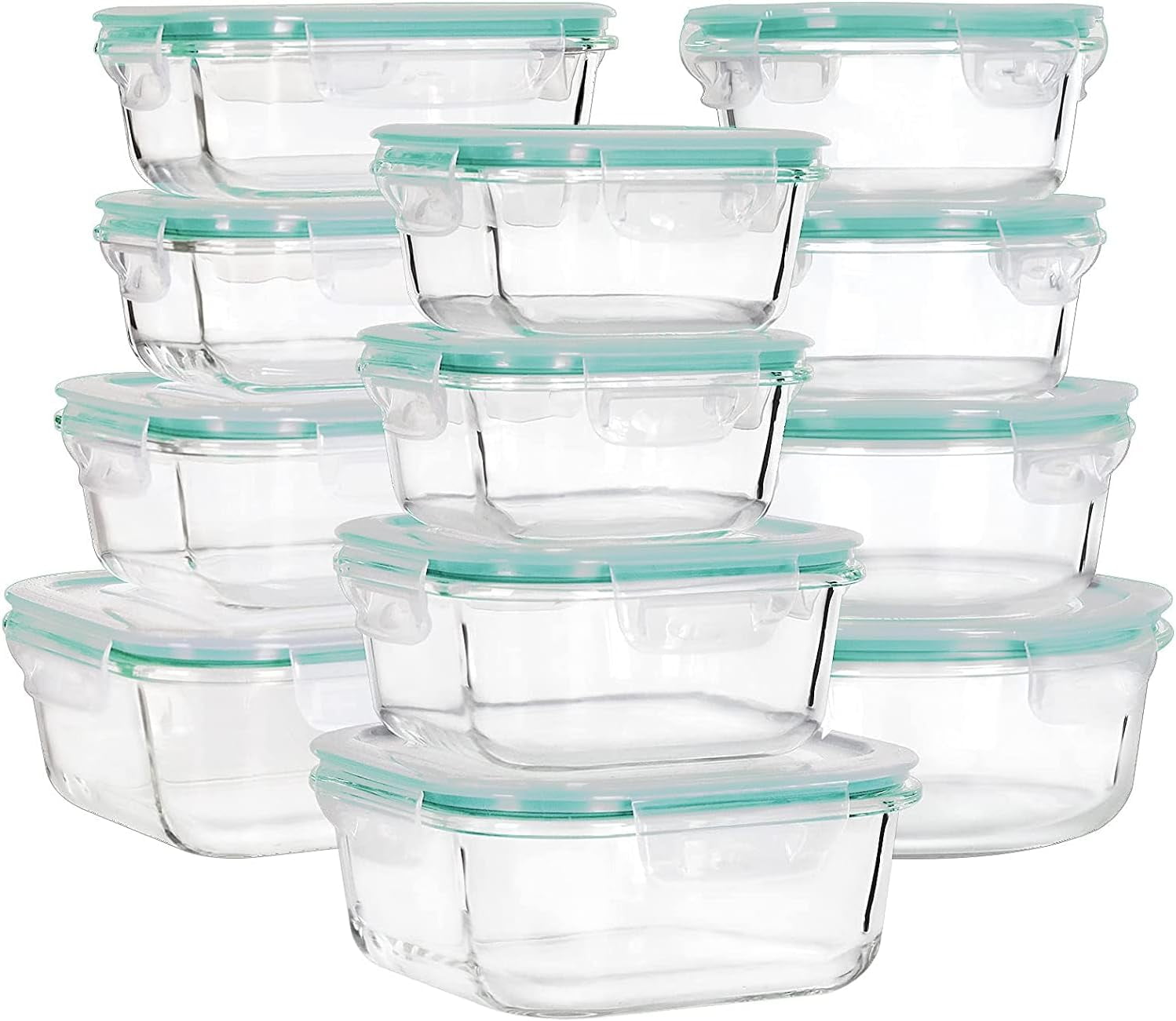 FDTBYHVYT Glass Food Storage Containers with Lids [24 Piece] Meal Prep ...