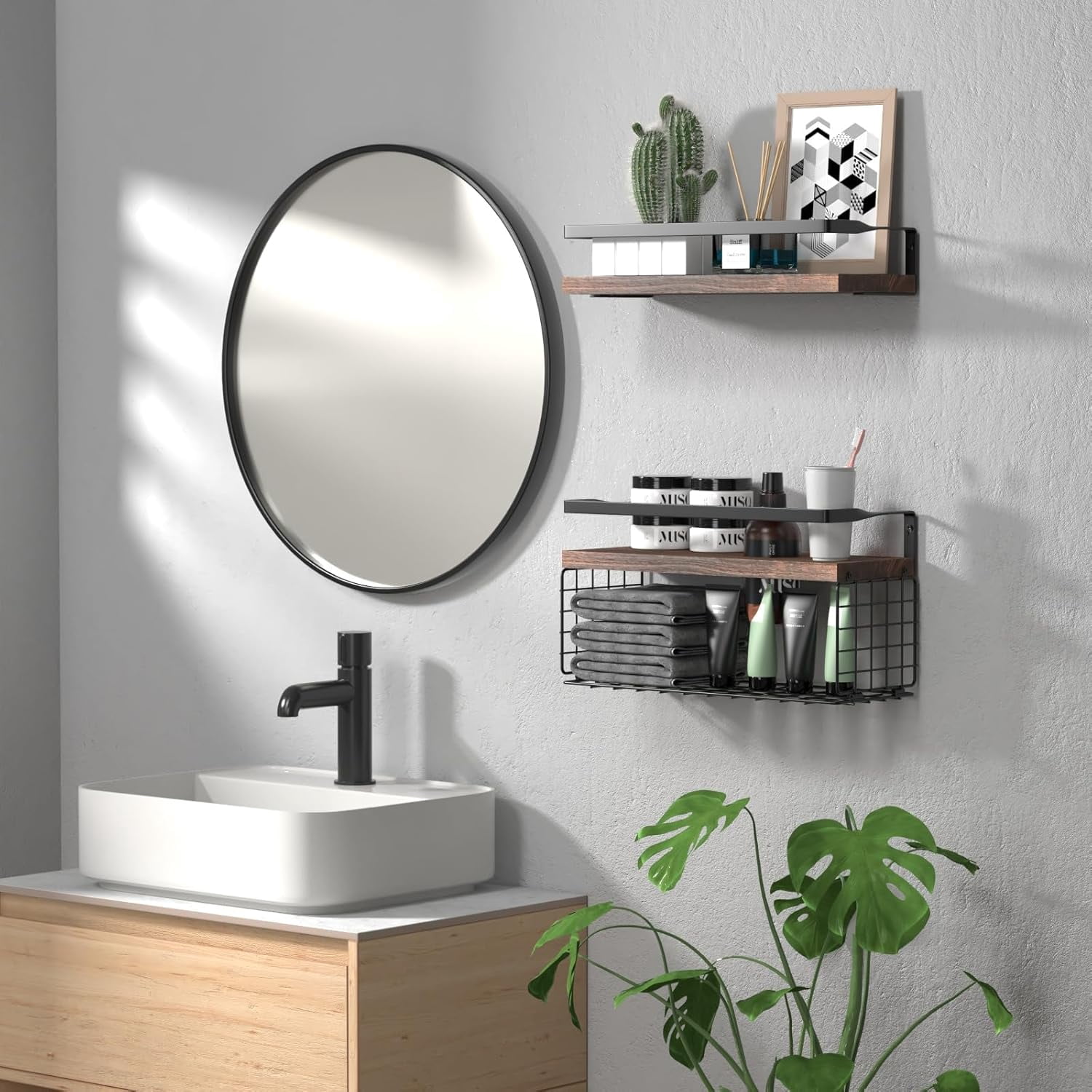 FDTBYHVYT HOBBYMATE Floating Shelves Wall Mount Storage & Organizer ...