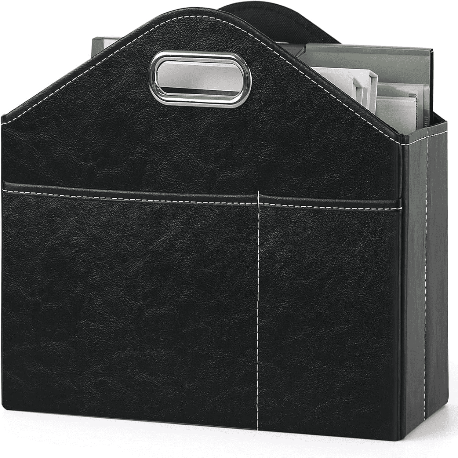 FDTBYHVYT Magazine Holder PU Leather Magazine Rack Floor foldable ...