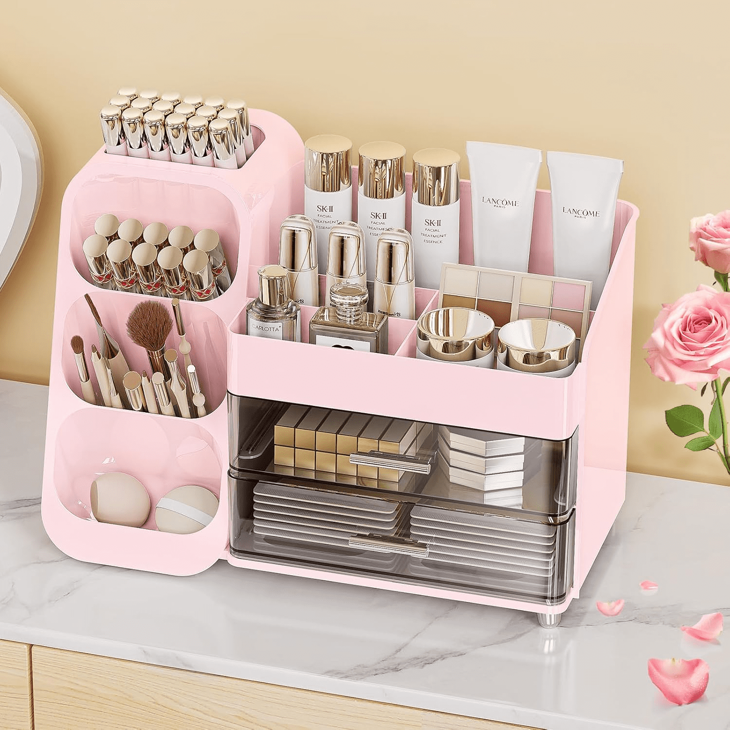 FDTBYHVYT Makeup Organizer with Drawers Skincare Organizer (Large Size ...