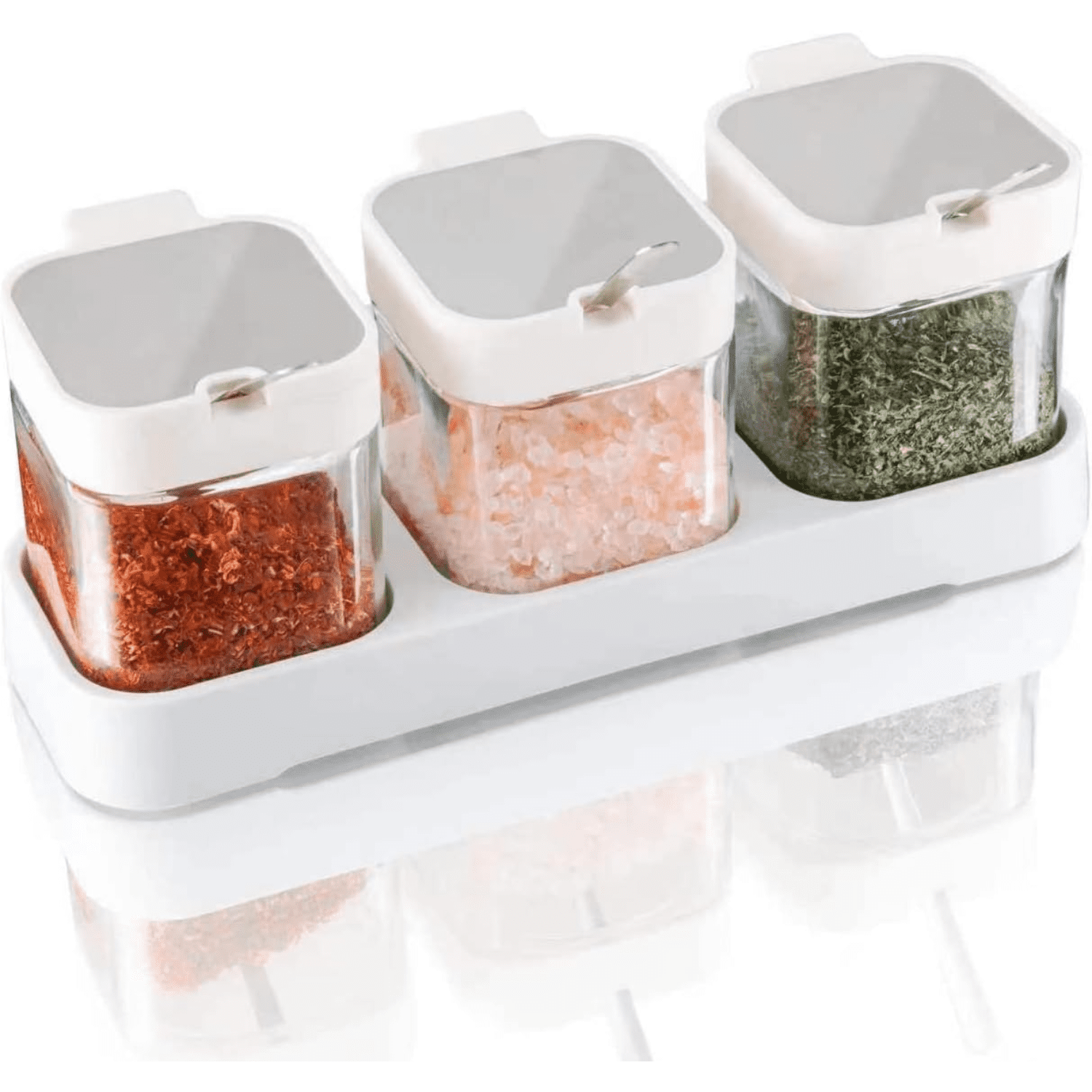 FDTBYHVYT Mlici Condiment Jar Spice Container with Lids and Spoons 8 ...
