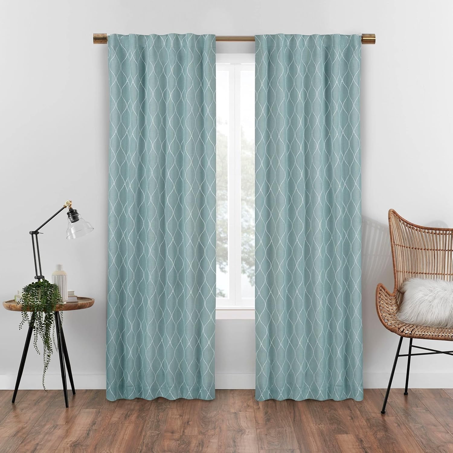 FDTBYHVYT Nora Rod Pocket Curtains for Bedroom Single Panel 50" x 108 ...