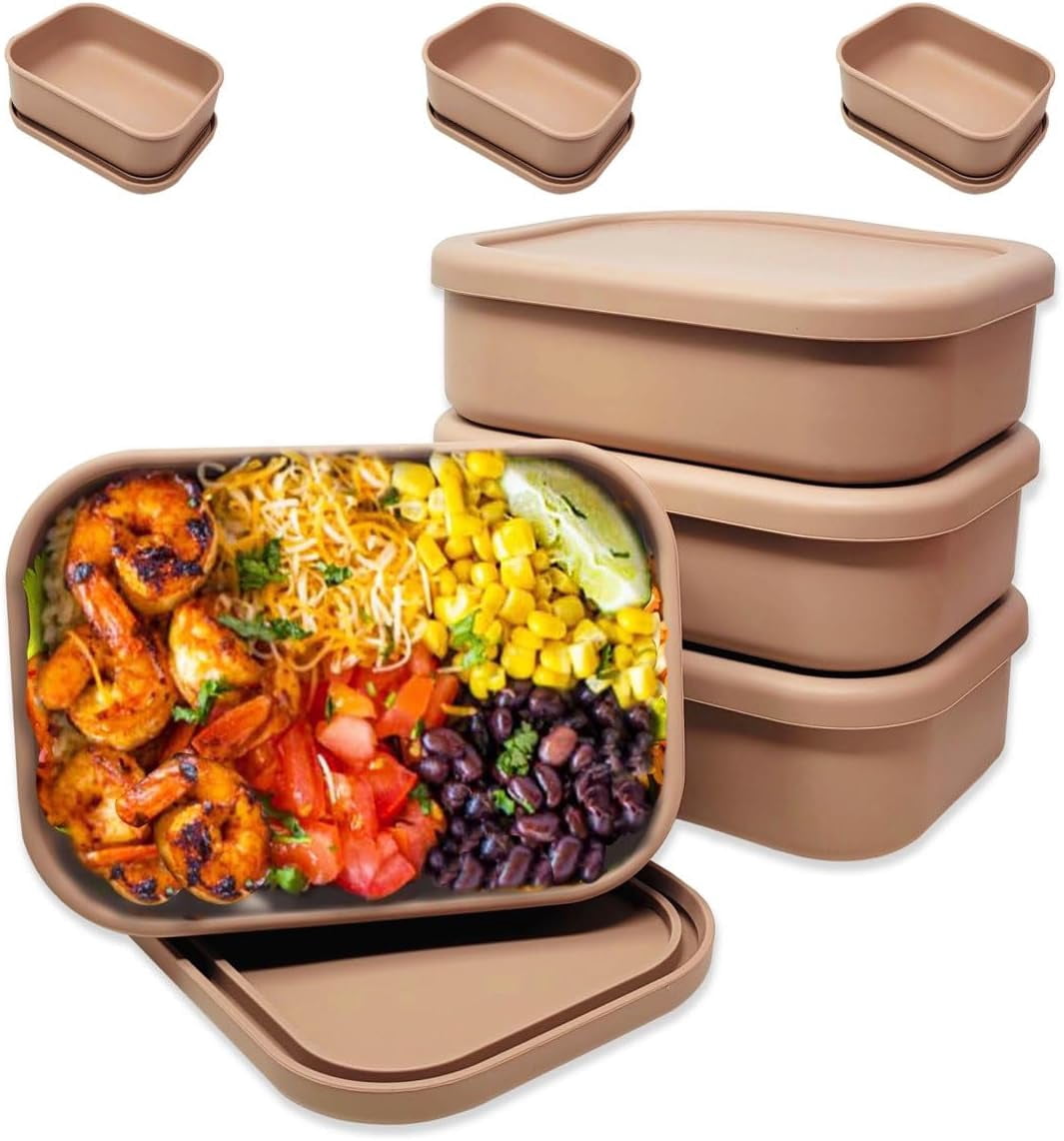 FDTBYHVYT Perfect Portion 3-Pack Silicone Bento Boxes - Leakproof ...