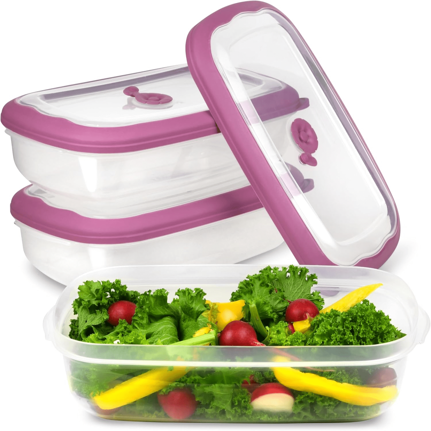 FDTBYHVYT Plastic Food Storage Containers With Lids - 53 Oz Airtight ...