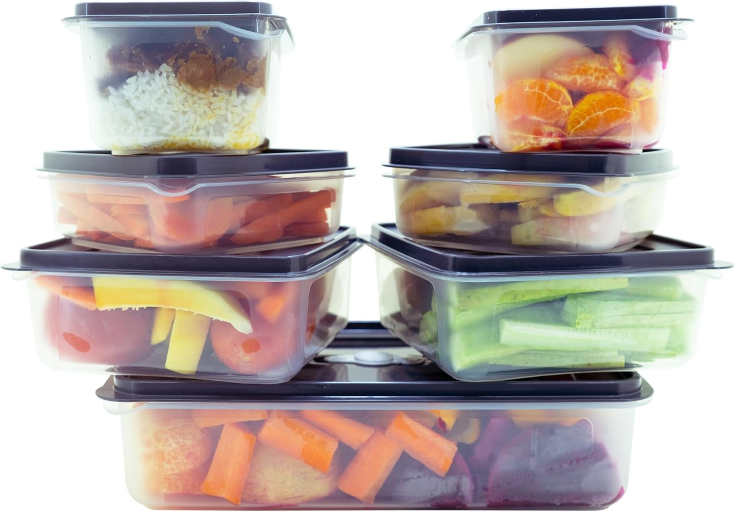 FDTBYHVYT Plastic Food Storage With Lids- Clear Containers Air Tight ...