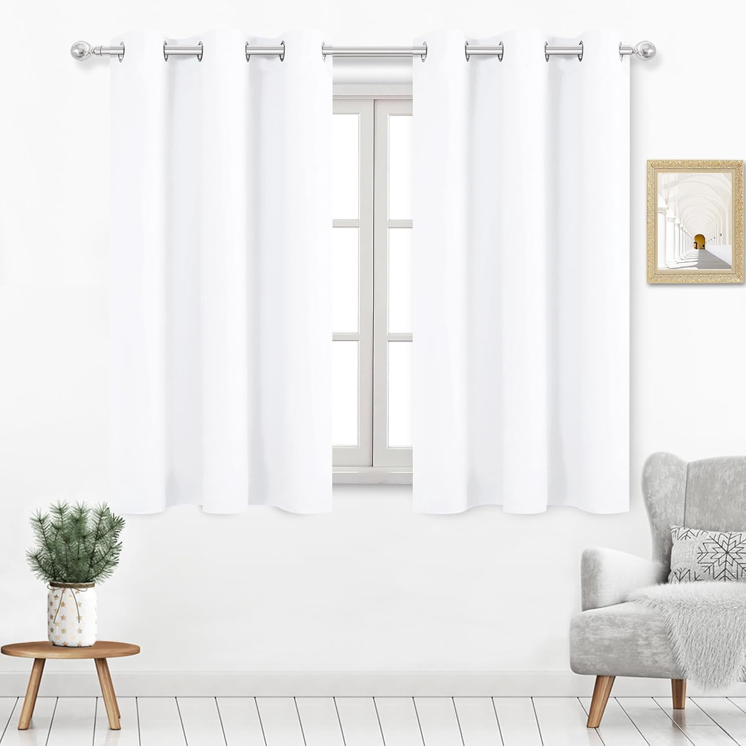 FDTBYHVYT Pure Window Curtain Panels 38x45 inches Long with Middle ...