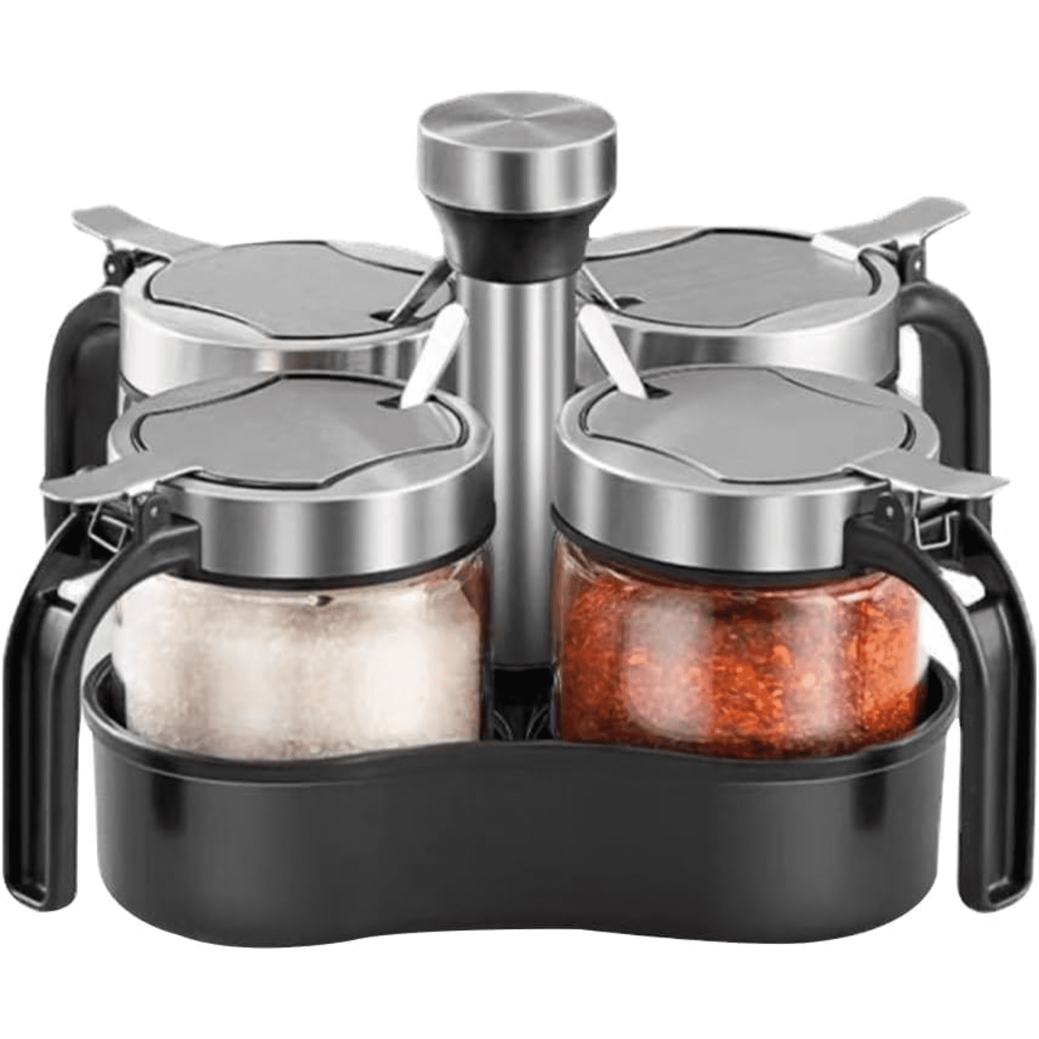 FDTBYHVYT Revolving Condiment Pots Sugar Bowl Salt & Pepper Cellar with ...