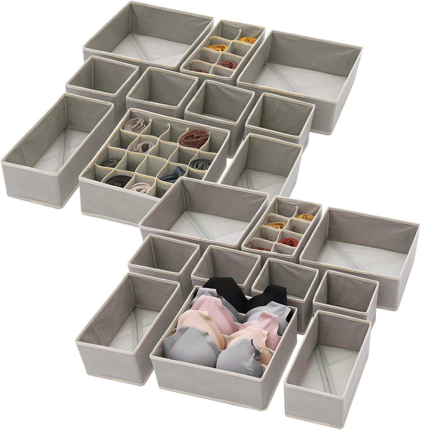 FDTBYHVYT Set of 21 Foldable Cloth Storage Closet Dresser Drawer ...