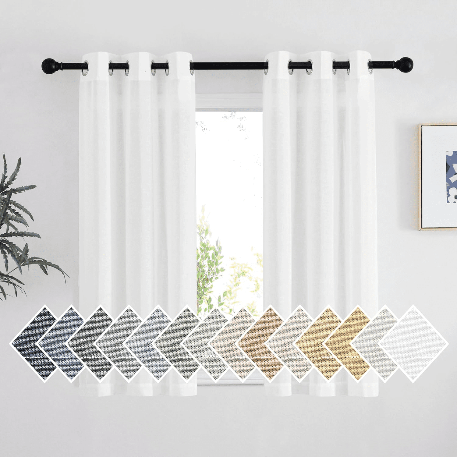 FDTBYHVYT Sheer DXQPIOA Curtains for Living Room 84 inch Length 2 ...