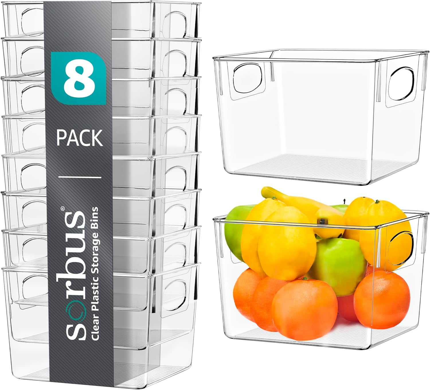 FDTBYHVYT Small Clear Plastic Storage Bins for Shelves Clothes with ...