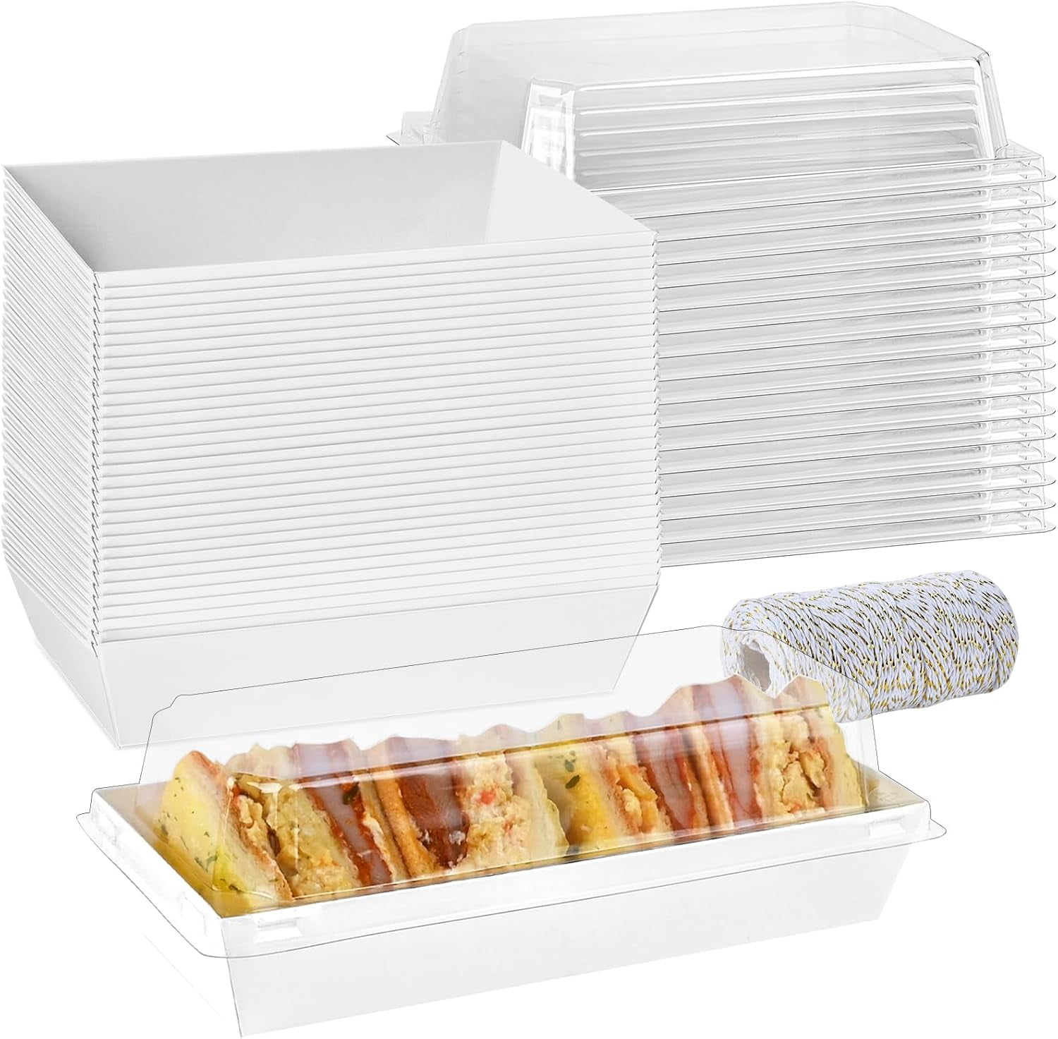 FDTBYHVYT ZORRITA 50 Pack Charcuterie Boxes with Clear Lids 7.5 Inch ...