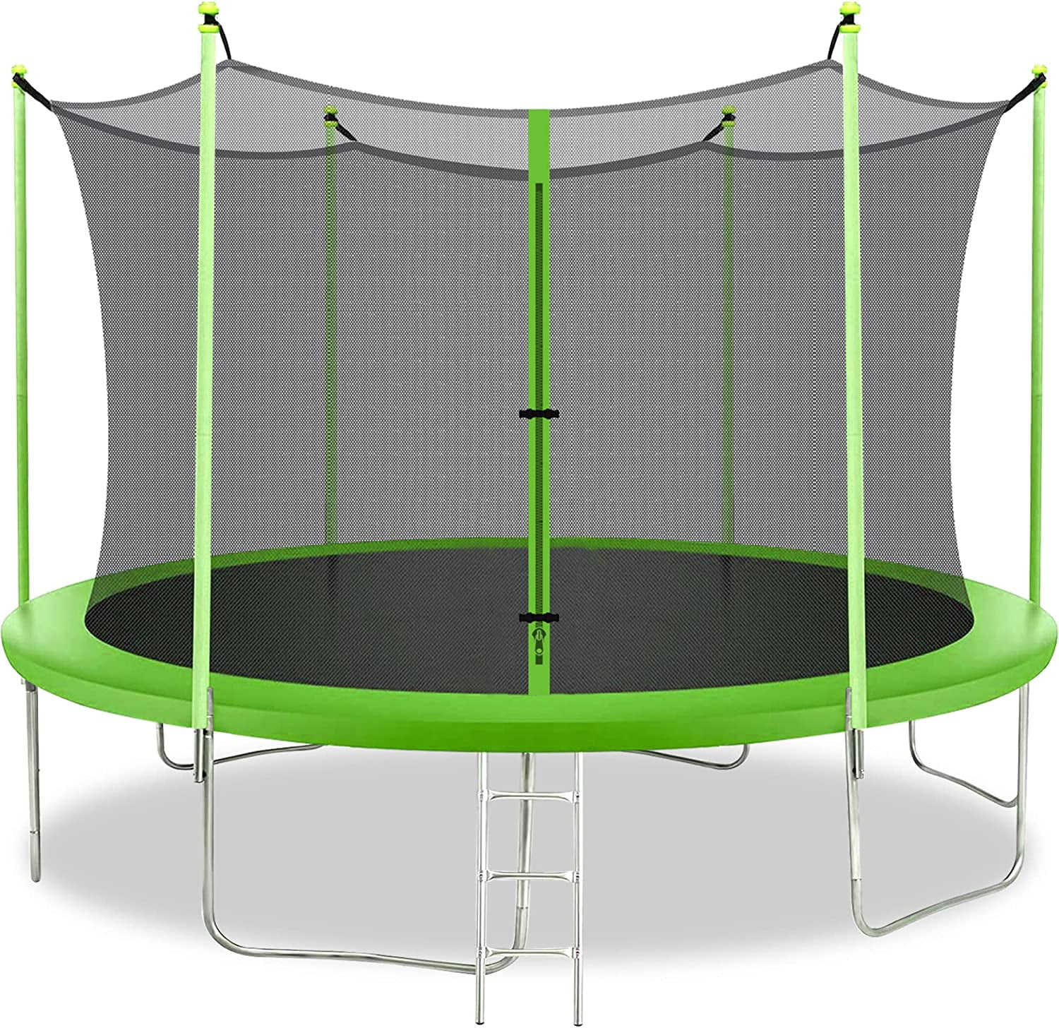 FDW 12 FT Trampoline Combo Jump Safety Enclosure Net W/Spring Pad ...