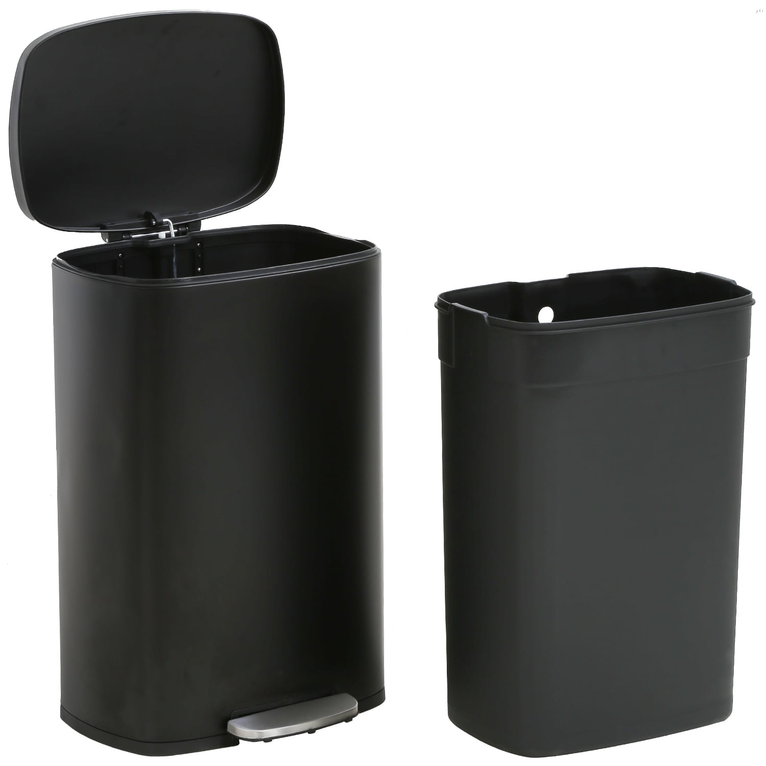 FDW 13 gallon Stainless Steel Step Trash Can with Lid, Fingerprint ...