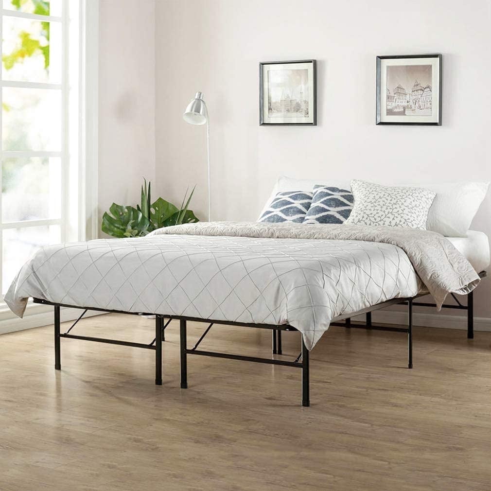 Queen Size Metal Platform Bed Frame Base, 14 Inch Heavy Duty Steel Slat ...