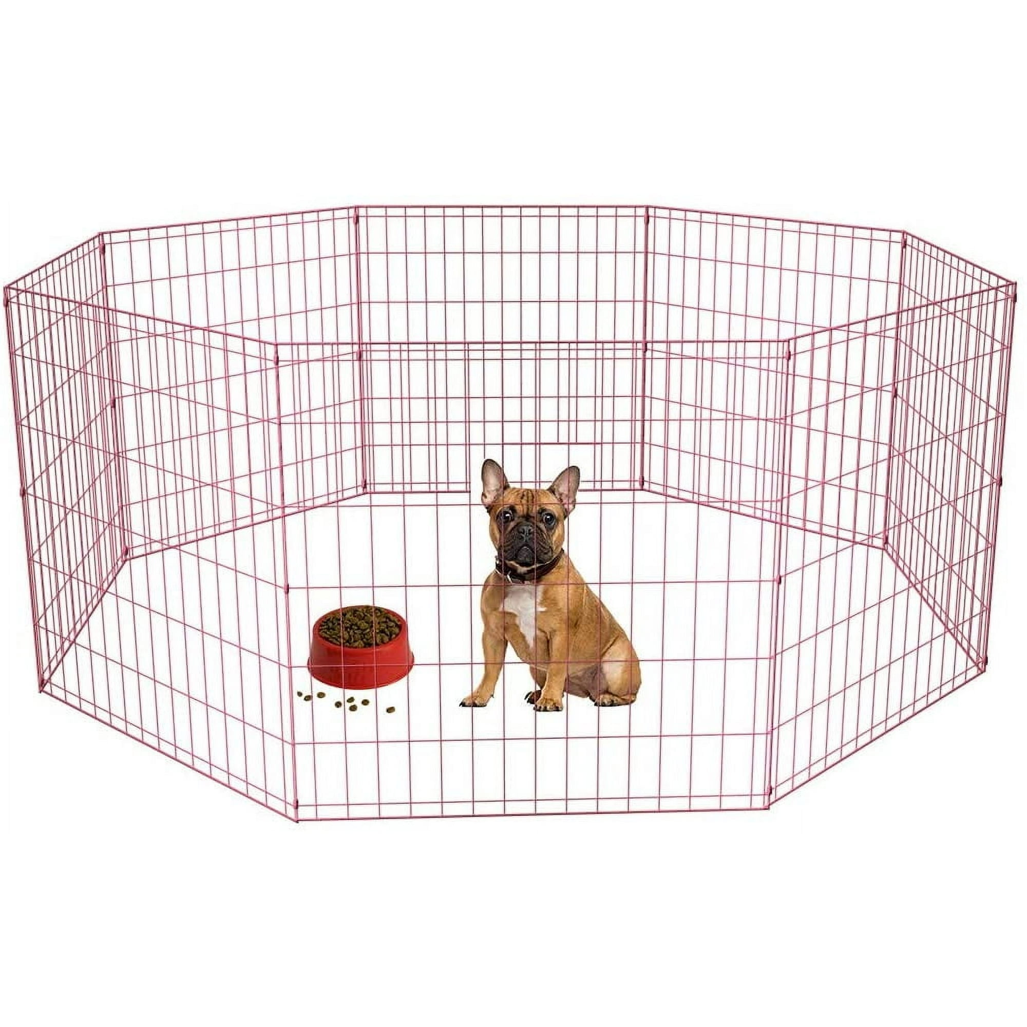 FDW 24 inch Dog Pen Playpen Puppy Pet Playpen 8 Panel Metal Portable ...