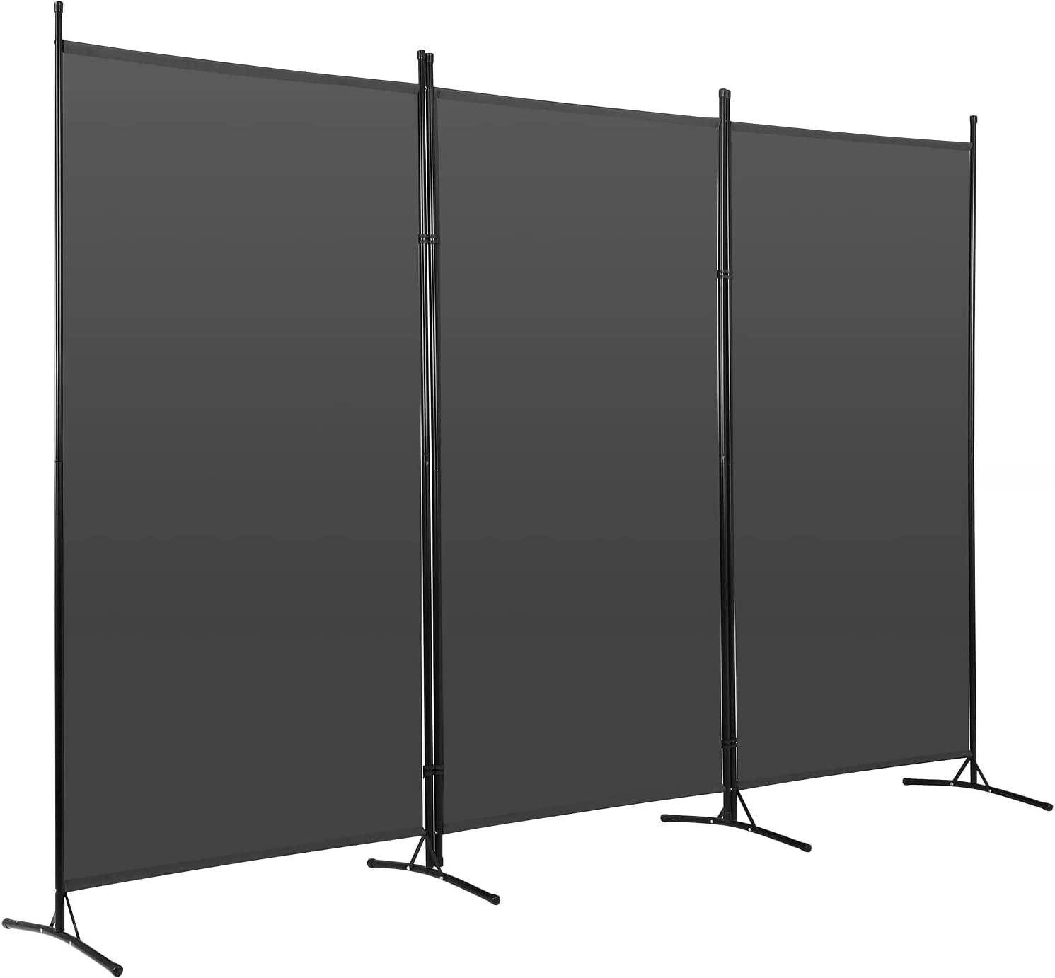 FDW 3 Panel Room Divider 5.9FT Partition Room Separators with Metal ...