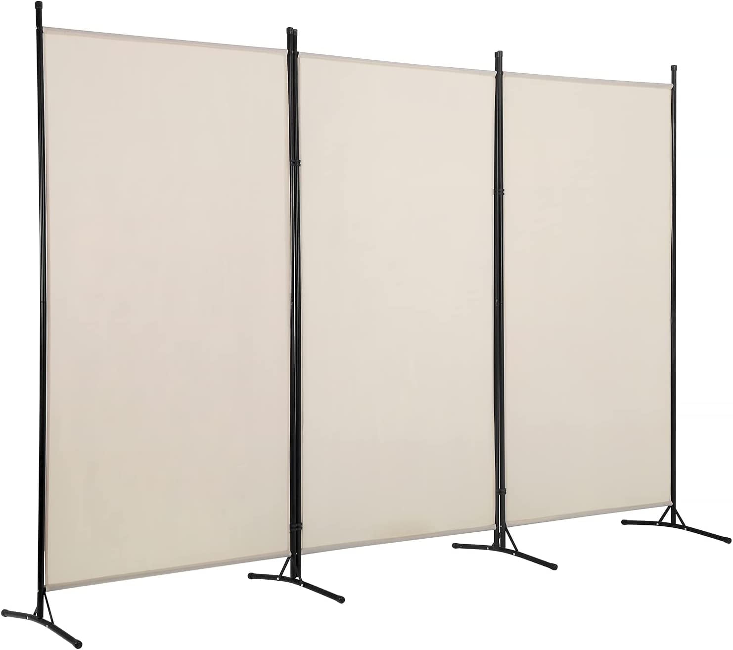 FDW 3 Panel Room Divider 5.9FT Partition Room Separators with Metal ...