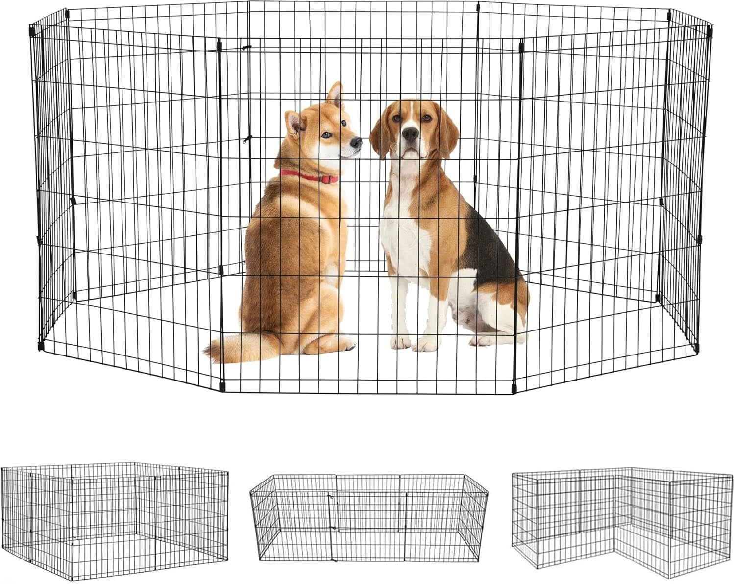 FDW 36 inch Dog Pen Playpen Puppy Pet Playpen 8 Panel Metal Portable ...