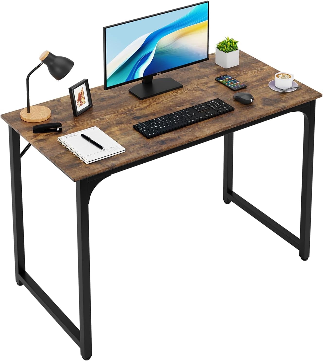 FDW 39 inch Computer Desk,Sturdy Laptop Table for Home Office, Vintage ...