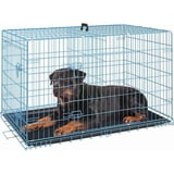 FDW 42 inch Foldable Metal Dog Crate, Double Door, Divider, Removable ...