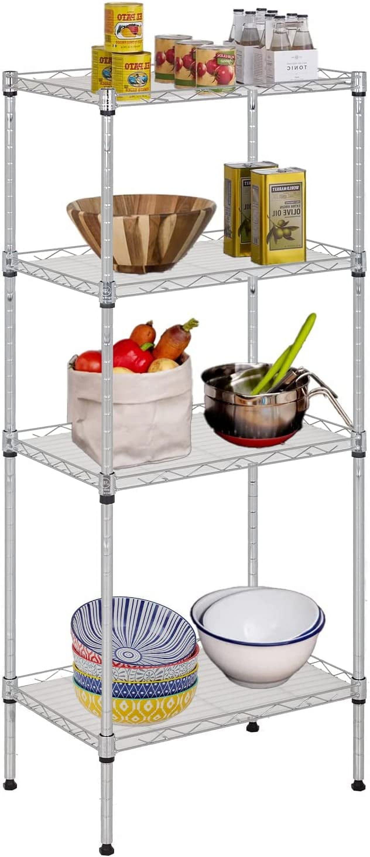 FDW 4PP Chrome Wired Rack Metal Shelf Kitchen/Garage/Bathroom/Laundry ...