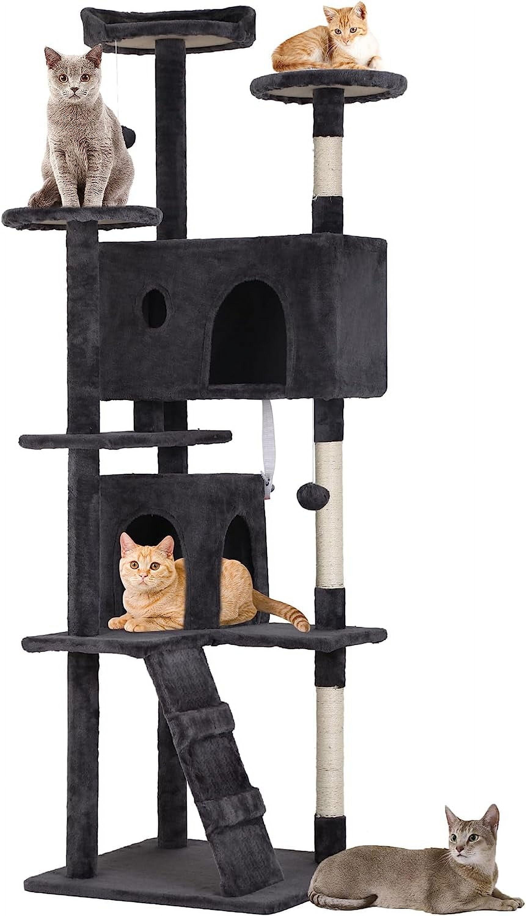 FDW 70in Cat Tree Tower, Scratch Posts, Condo, Toys,Perfect for Active ...