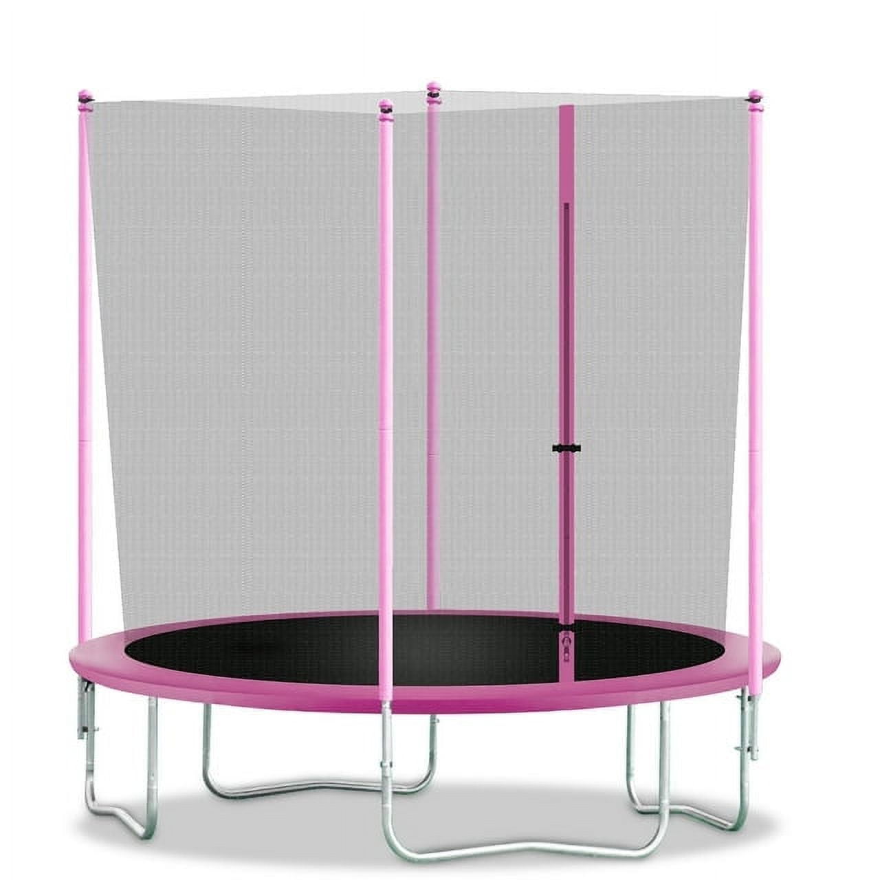 FDW 8 ft New Outdoor Round Trampoline with Safety Net and Spring Pad ...