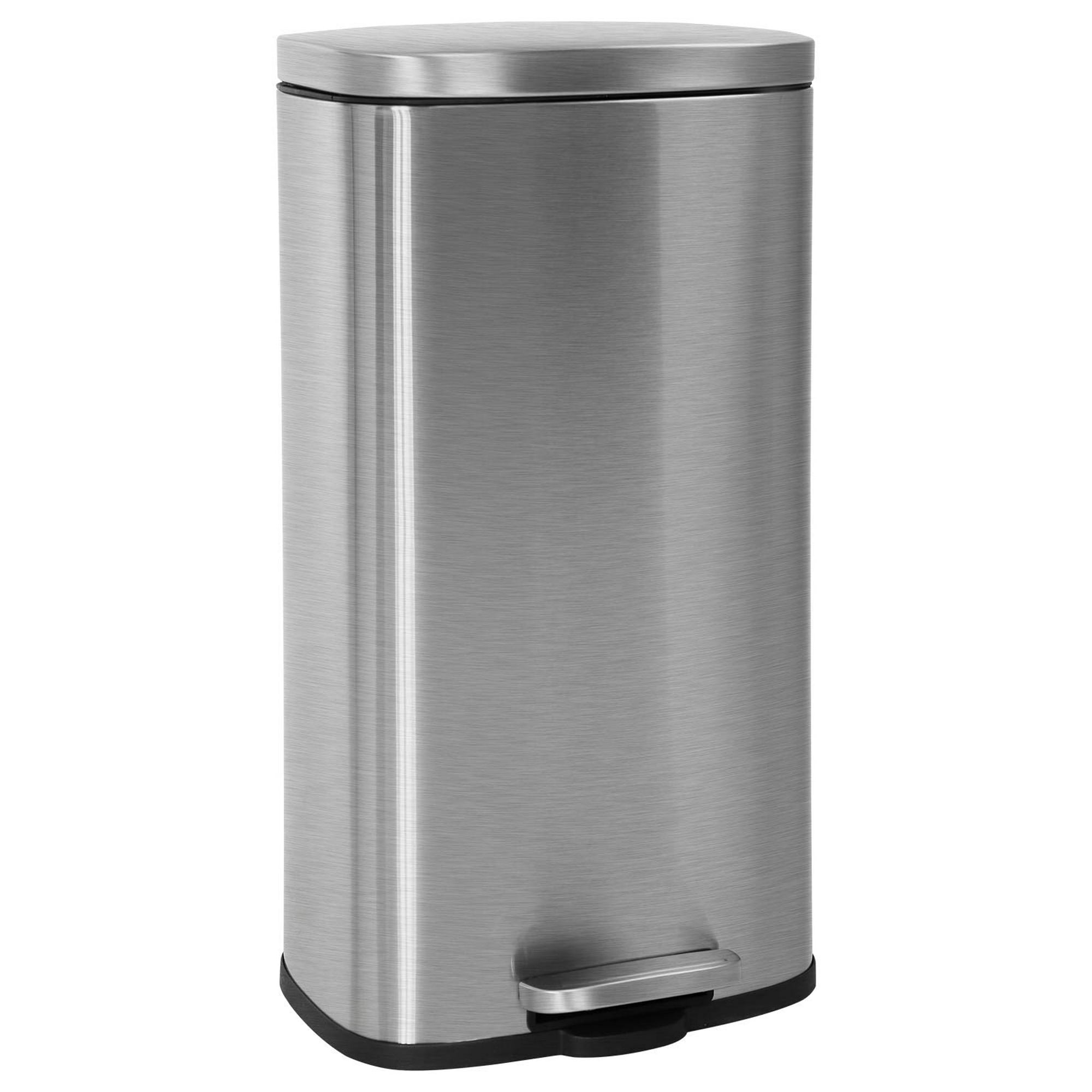FDW 8 Gallon Kitchen Trash Can, Stainless Steel with Lid and Foot Pedal ...
