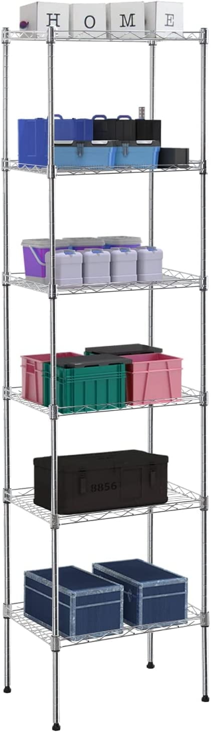 FDW 4-Tier Freestanding Adjustable Steel Storage Shelves for Adults ...