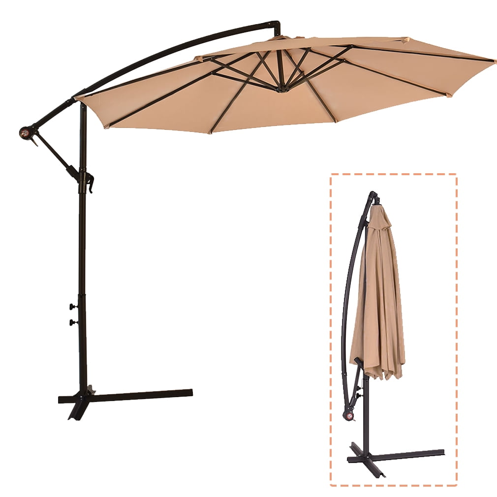 FDW New Tan Patio Umbrella Offset 10' Hanging Umbrella Outdoor Market ...