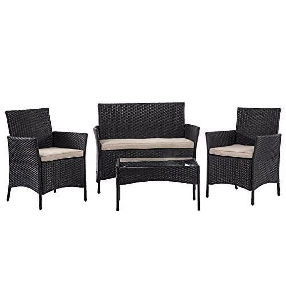 FDW Outdoor Patio Furniture Sets 4 Pieces Patio Set Rattan Chair Wicker ...