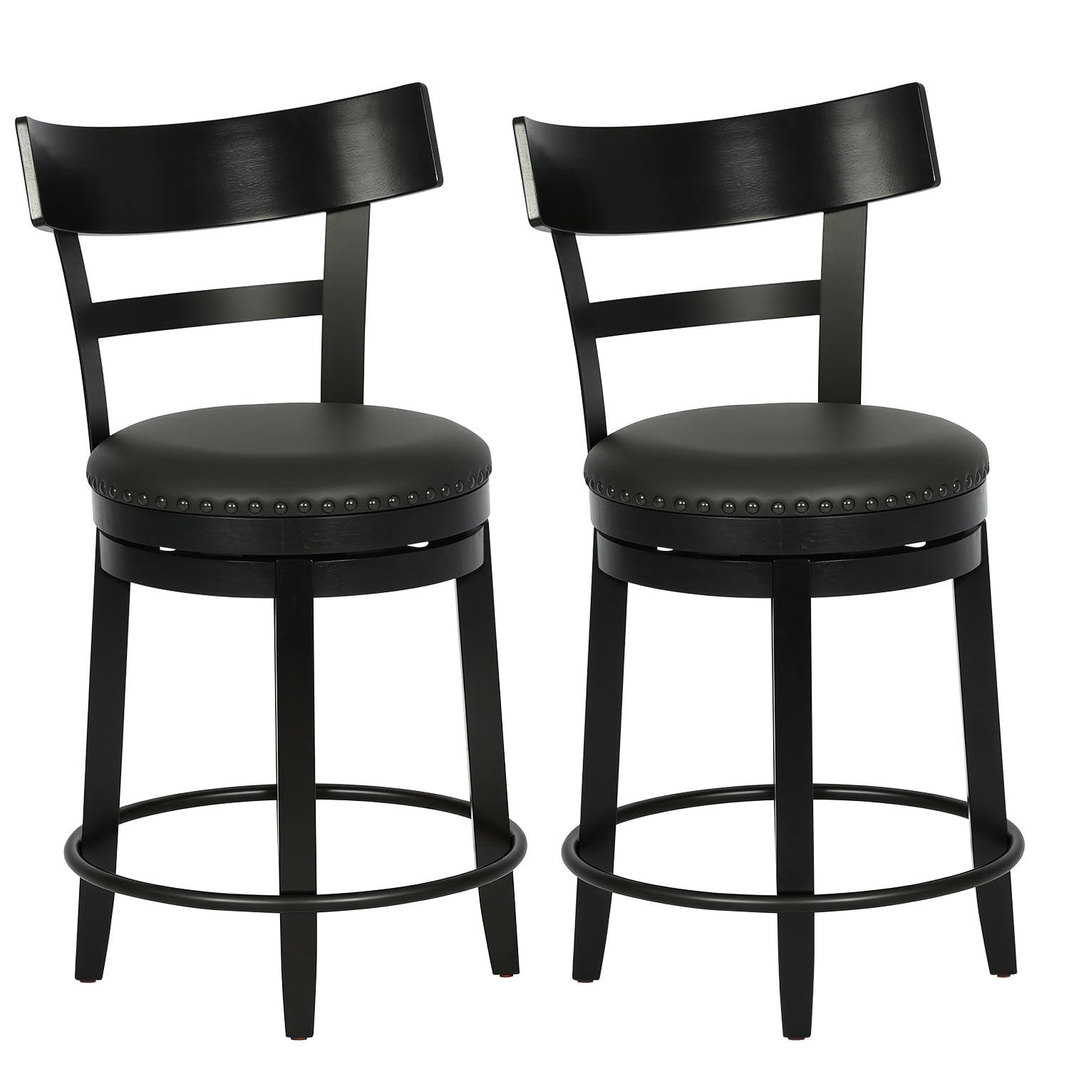 FDW Swivel Counter Height Bar Stool – 24.5″ Counter Height, 360° Swivel ...