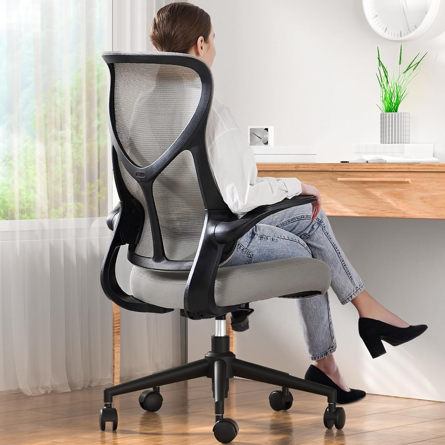 FDXCKJP Ergonomic Office Desk Computer Chair Comfy High Back Swivel ...