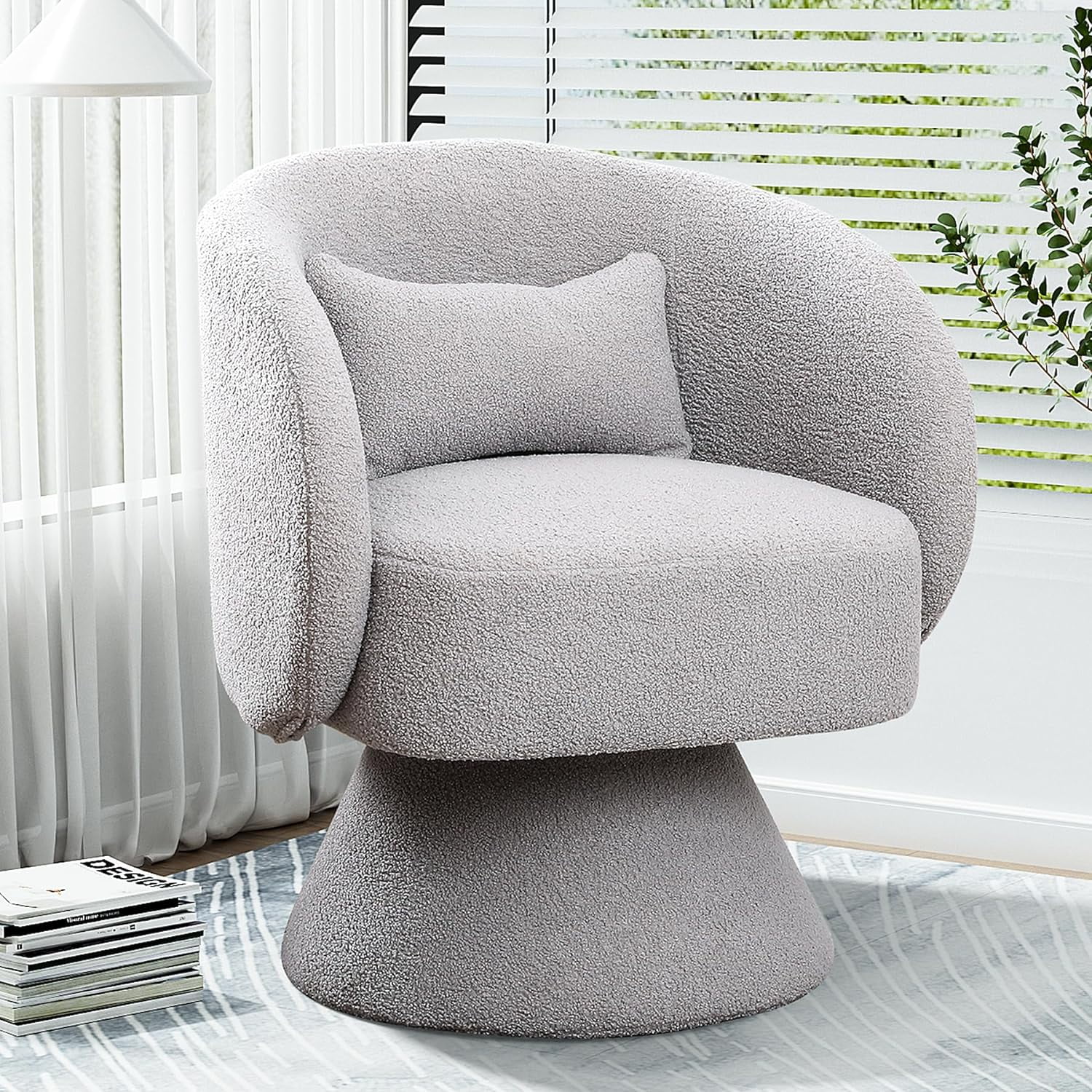 FDXCKJP Swivel Barrel Chair Upholstered Swivel Cuddle Sofa Chairs Room ...