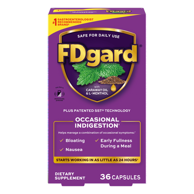 FDgard Digestive Health Supplement with Caraway Oil & L-Menthol for ...