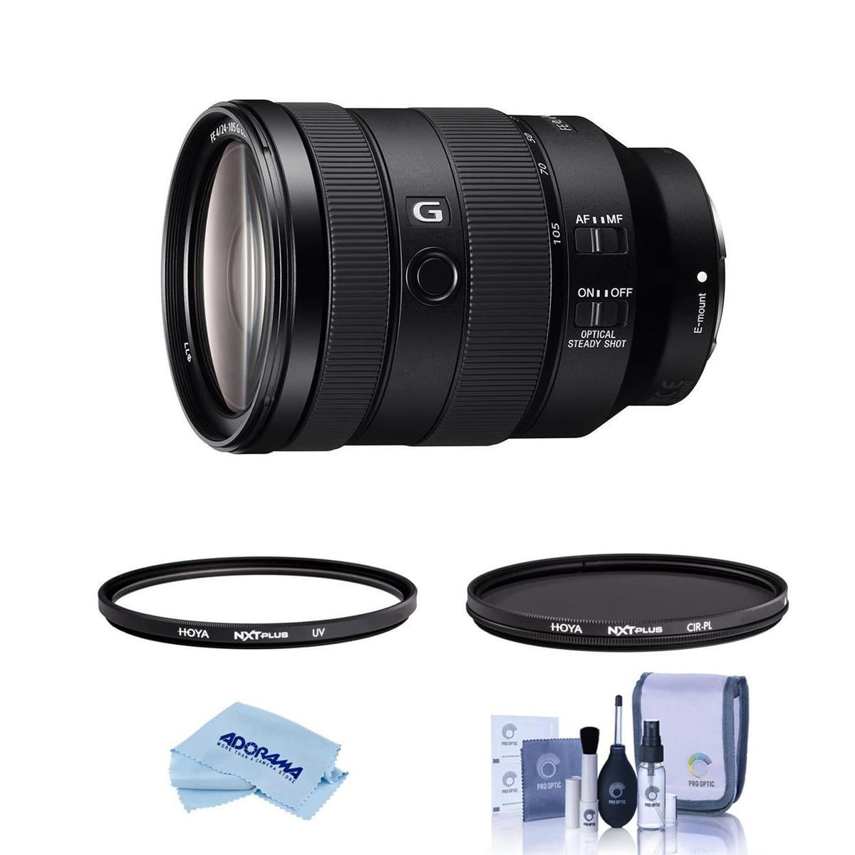 FE 24-105mm f/4 G OSS Lens for Sony E, Bundle with Hoya NXT Plus 77mm ...
